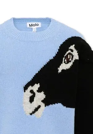 MOLO Griselda Horse-intarsia Fringed Jumper
