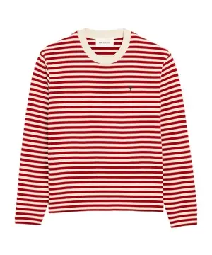 AMI Paris Marinière Striped Long-sleeve T-shirt - Ruby Red/ivory White