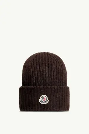 Moncler Wool & Cashmere Beanie - Brown