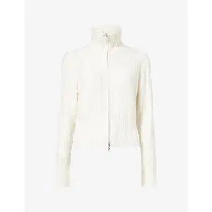 Good American Funnel-neck Cable-knit Cardigan - Chalk