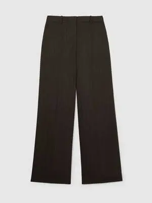 REISS Dawson Petite Wool-blend Herringbone Wide-leg Trousers
