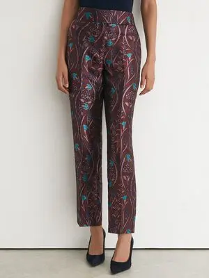 REISS Zayla Jacquard Tapered Trousers