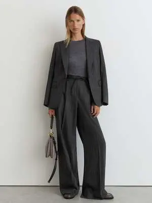 REISS Derby Wool-blend Wide-leg Trousers