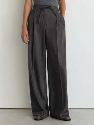 REISS Derby Wool-blend Wide-leg Trousers