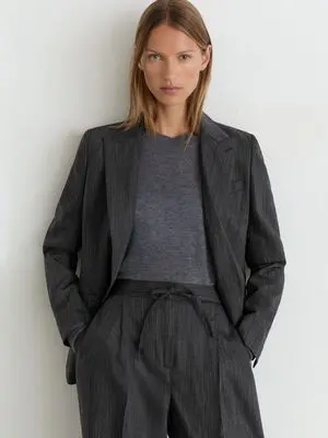 REISS Derby Wool-blend Wide-leg Trousers