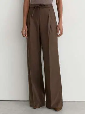 REISS Derby Wool-blend Wide-leg Drawstring Trousers