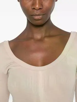 Brunello Cucinelli Scoop-neck Elbow-sleeve T-shirt - Neutrals