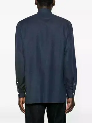 BARBA NAPOLI Spread-collar Button-up Shirt - Blue