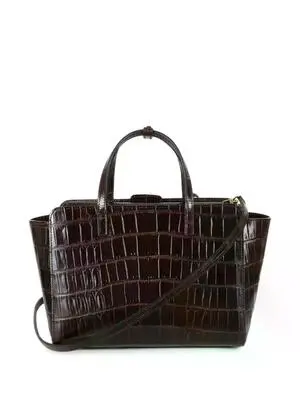 HIDESINS Medium Flap Croc-effect Tote Bag - Brown