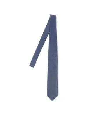 Brioni Silk Herringbone Polka-dot Neck Tie - Blue