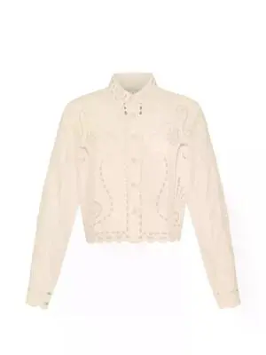 Carolina K Lizz Broderie-anglaise Scalloped Jacket - Neutrals