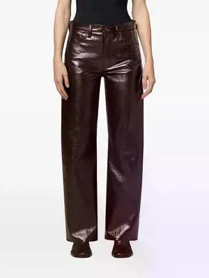 AGOLDE Arched-silhouette Wide-leg Trousers - Brown