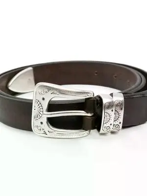 ERALDO Engraved-buckle Leather Belt