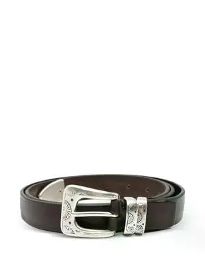 ERALDO Engraved-buckle Leather Belt - Brown