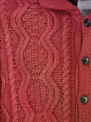 FOUND Cable-knit Buttoned Cardigan