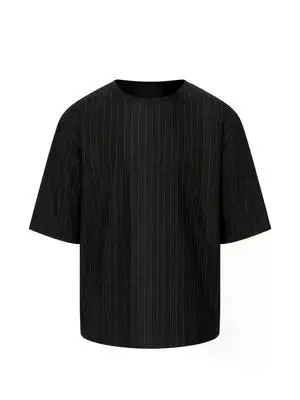 HAMZA Thom Pinstripe Oversized T-shirt - Black