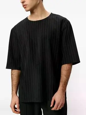 HAMZA Thom Pinstripe Oversized T-shirt
