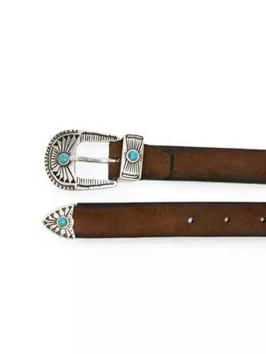 ERALDO Engraved-buckle Leather Belt
