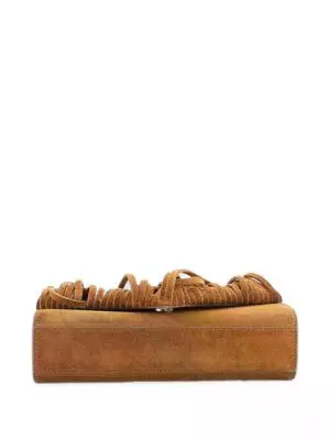 Saint Laurent Classic Monogram Fringe Suede Small Crossbody Bag