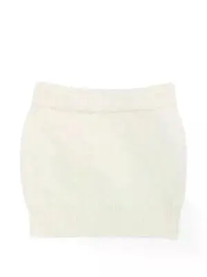 Malo Aran Ribbed-knit Mini Skirt - White