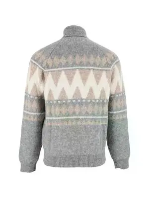Peserico Geometric-pattern Roll-neck Sweater