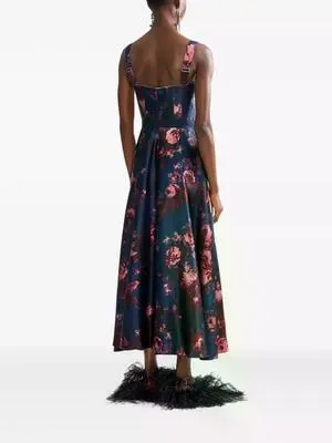 Erdem Floral-print Belted Maxi Dress