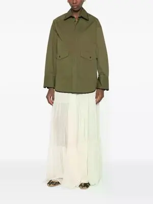 Plan C Contrast-trim Flap-pocket Shirt