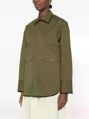 Plan C Contrast-trim Flap-pocket Shirt