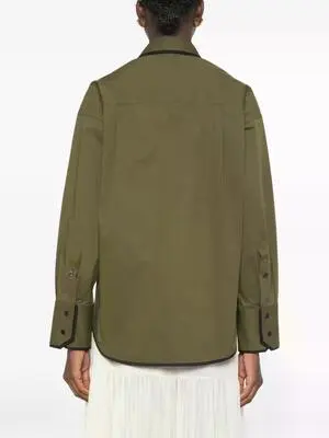 Plan C Contrast-trim Flap-pocket Shirt