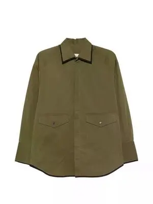 Plan C Contrast-trim Flap-pocket Shirt