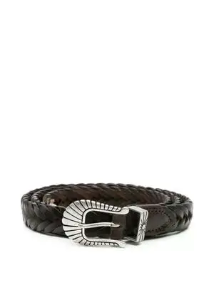 ERALDO Braided Leather Belt - Brown