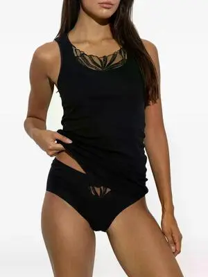 Hanro Lace-trim Cotton Scoop Neck Top