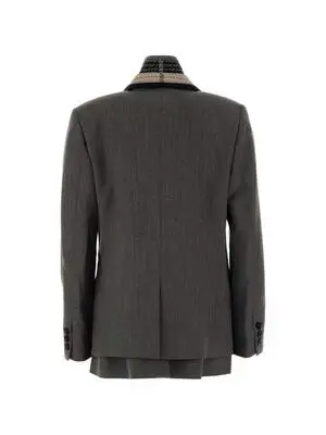 Sacai Herringbone-pattern Wool Blazer