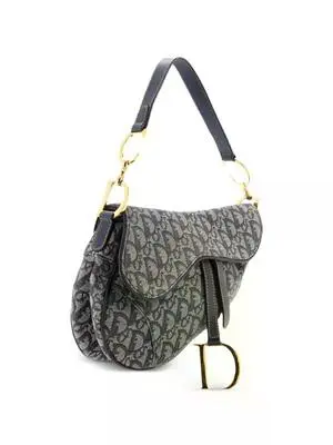 Dior Vintage Diorissimo Canvas Medium Saddle Shoulder Bag