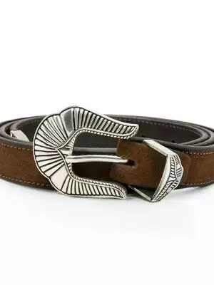 ERALDO Engraved-buckle Suede Belt