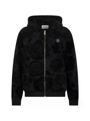 Philipp Plein Flock Flower Monogram Hoodie