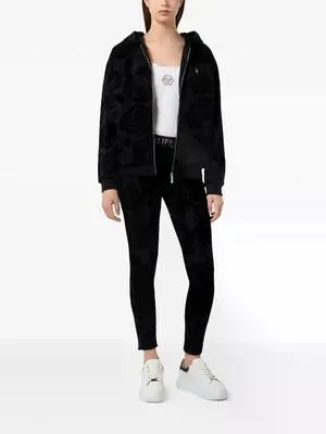 Philipp Plein Flock Flower Monogram Hoodie