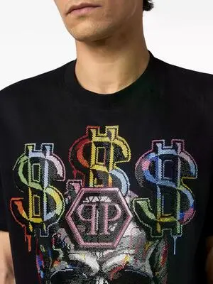 Philipp Plein Crystal-embellished Skull-print T-shirt