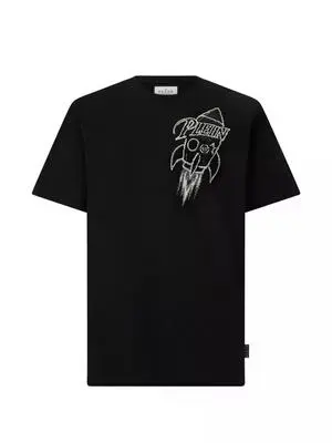 Philipp Plein Round Neck T-shirt Space Rocket - Black