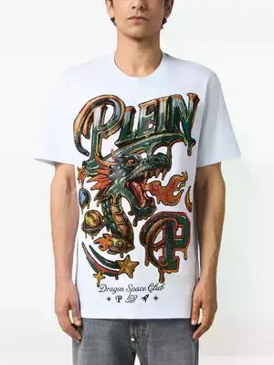 Philipp Plein Space Dragon Crystal-embellished T-shirt