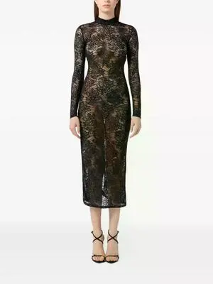 Philipp Plein Lace Open-back Midi Dress - Black