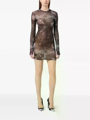 Philipp Plein Sheer Tulle Mini Dress