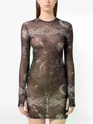 Philipp Plein Sheer Tulle Mini Dress