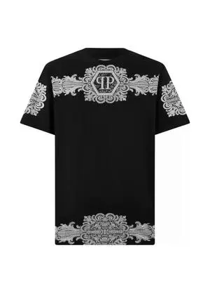 Philipp Plein Round Neck T-shirt Baroque Stones - Black
