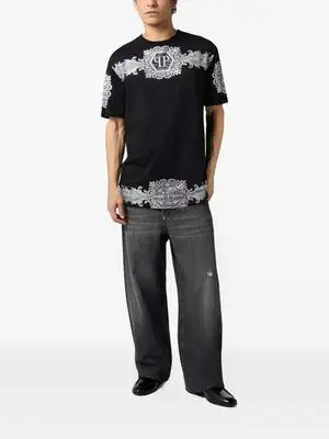 Philipp Plein Round Neck T-shirt Baroque Stones
