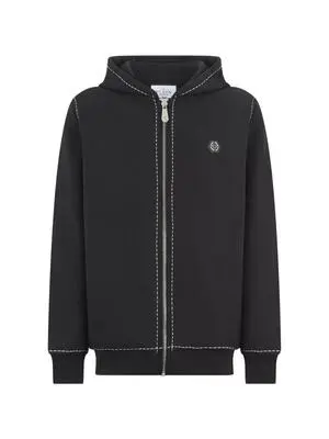 Philipp Plein Logo-plaque Topstitched Hoodie - Black