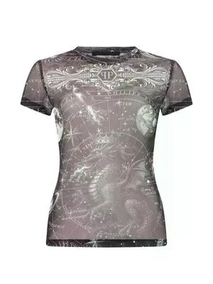 Philipp Plein Zodiac-print Tulle T-shirt
