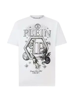 Philipp Plein Graphic-print Logo-patch T-shirt - White