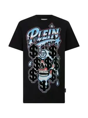 Philipp Plein Skull-print Crystal-embellished T-shirt - Black