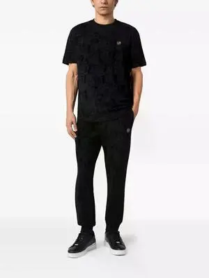 Philipp Plein Dollar-print Logo-plaque T-shirt - Black